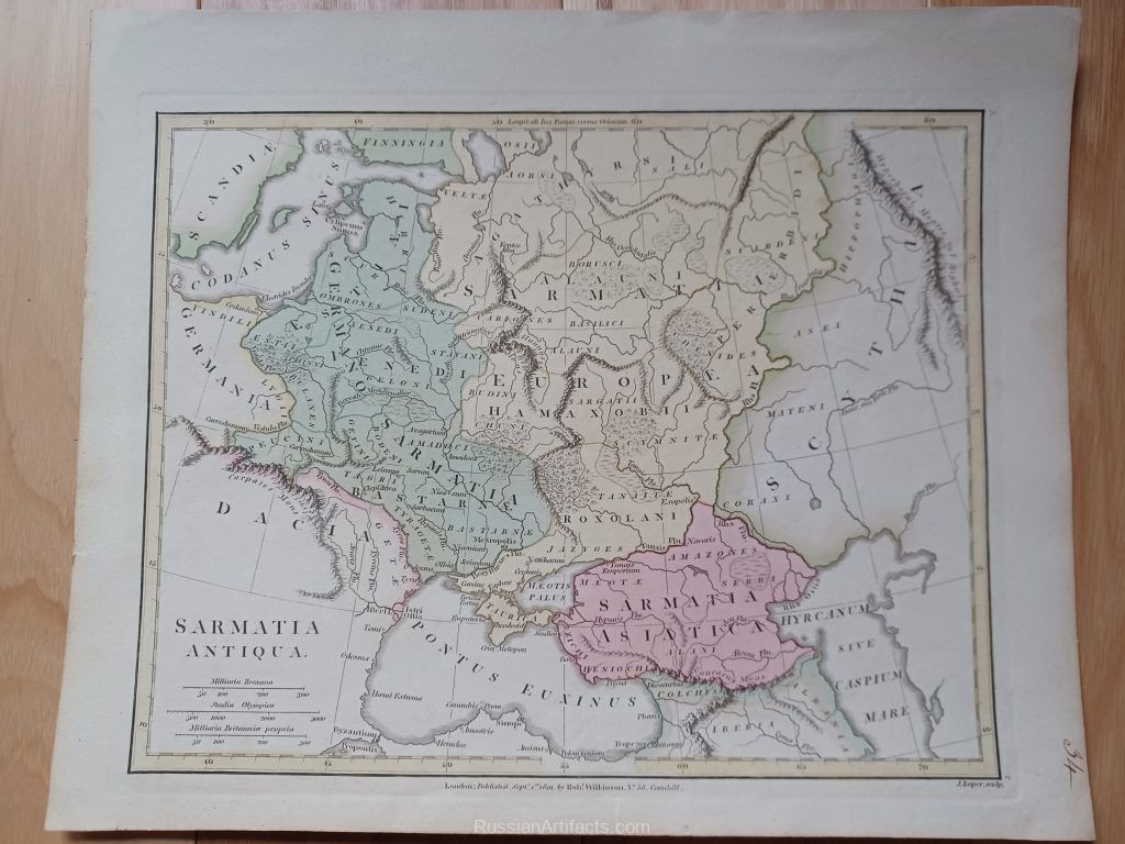 1801 Wilkinson "Sarmatia Antiqua" Map - Russian Antiques and ...